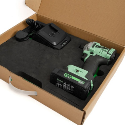 Kielder KWT-155-81 18v Brushless Cordless 1/4" 220Nm Ultra Compact Impact Driver, 1 x 2.0Ah ...