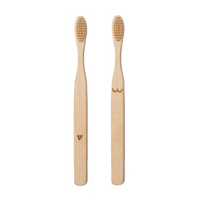 Kikkerland Bamboo Wooden Toothbrush - Nude