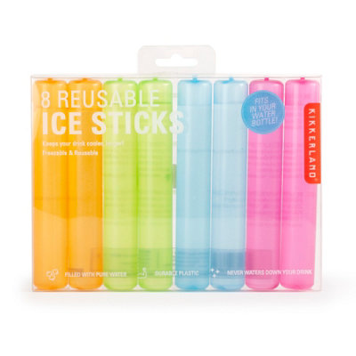 Kikkerland Pack of 8 Reusable Ice Cube Sticks