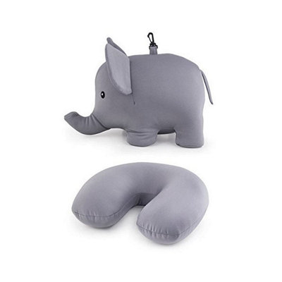 Kikkerland Zip & Flip Stuffed Elephant Travel Pillow