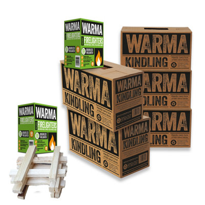 Kiln Dried Ready to Burn Kindling Sticks Eco Wood Wool Firelighters ...