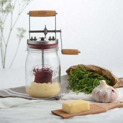 Kilner Butter Churner with Wooden Handle - Clear