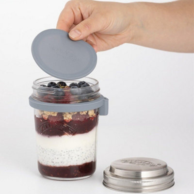 Kilner Set of 3 Round Glass Breakfast Jar 0.35 Litre Set