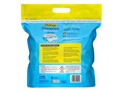 Kilrock Damp Clear Moisture Absorber Refill Granules 2.5kg (500g x 5 ...