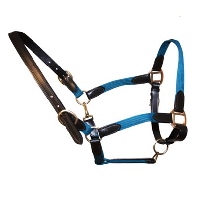 Kincade Leather Web Headcollar Navy/Brown (Cob) | DIY at B&Q