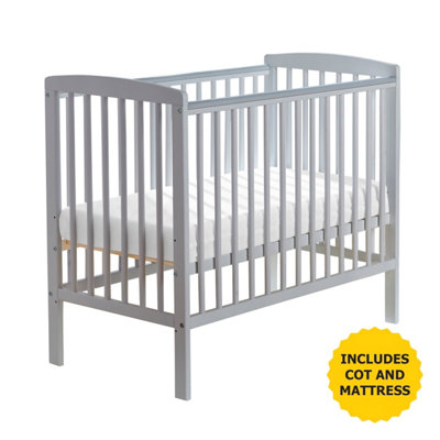 Kinder Valley Sydney Compact Cot Grey with Kinder Flow Mattress