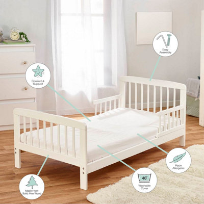 Kinder Valley Sydney Toddler Bed White with Kinder Flow Mattress