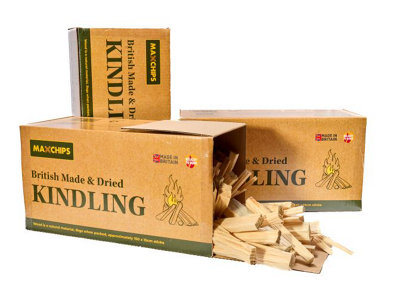 Kindling Large box Maxchips Kiln Dried Kindling Wood BBQ Fire Stove Oven Wood Burner Fast and ...