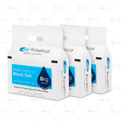 KINETICO Block Salt for Water Softeners 3 x 8kg packs with 6 salt ...