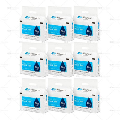 KINETICO Block Salt for Water Softeners 9 x 8kg packs with 18 salt ...