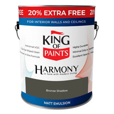 King of Paints Harmony Matt Emulsion - 3 Litre - Bronze Shadow emulsion ...