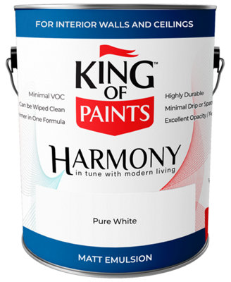 King of Paints Harmony Matt Emulsion 5L Pure White