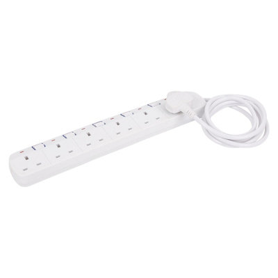 Kingavon 6-Way Individually Switched Extension Lead with 2m Cable