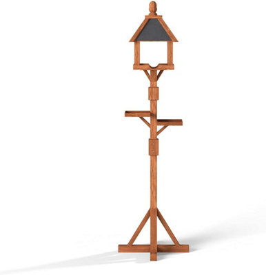 Kinloch Deluxe Bird Table with Slate-Effect Roof and Twin Feeding Platforms