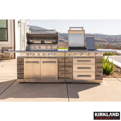Kirkland Signature 12 Burner Island Gas BBQ Grill, 118,000 BTU, 304 ...