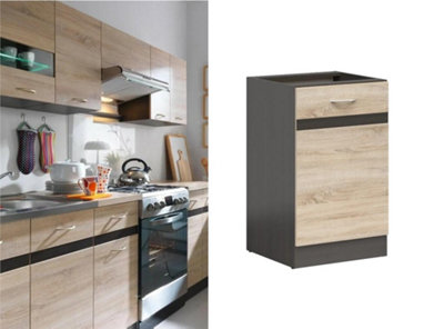 Kitchen Base Unit 500mm Cabinet Cupboard Sonoma Oak Wenge Right Door ...