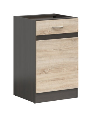 Kitchen Base Unit 500mm Cabinet Cupboard Sonoma Oak Wenge Right Door ...