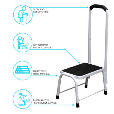 Kitchen Bath Safety Step Stool Mobility Support Handrail Aid Platform ...