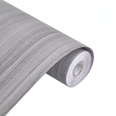 Kitchen & Bathroom Lino Grey Wood Effect Waterproof Vinyl Flooring Roll ...