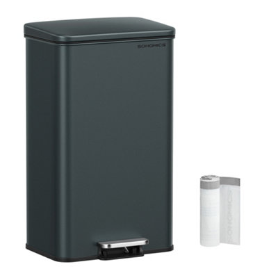 Kitchen Bin, 10.5 Gallon (40 L) Rubbish Bin, Large Step Bin with Lid ...
