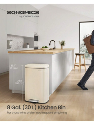 Kitchen Bin 13 Gallon (50 L), Pedal Bin For Kitchen, Rubbish Bin, Soft ...