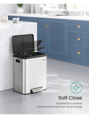 Kitchen Bin, 2 X 4 Gal. (2 X 15 L) Double Bin For Recycling And Waste ...