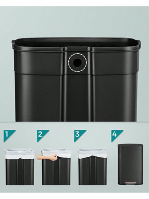 Kitchen Bin 50L, Pedal Bin For Kitchen, Rubbish Bin, Soft Close, Step ...