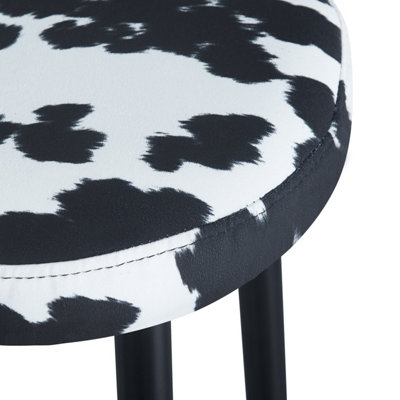 Kitchen Breakfast Bar Stool in Fabric Cow Print