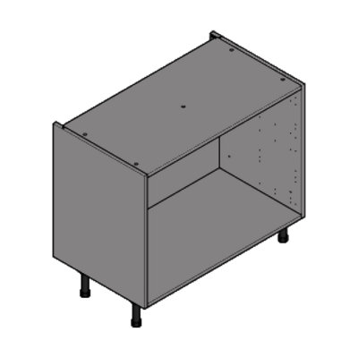 Kitchen Cabinet Drawer Base Unit With Legs - W 1000 x H 870mm - Dust Grey