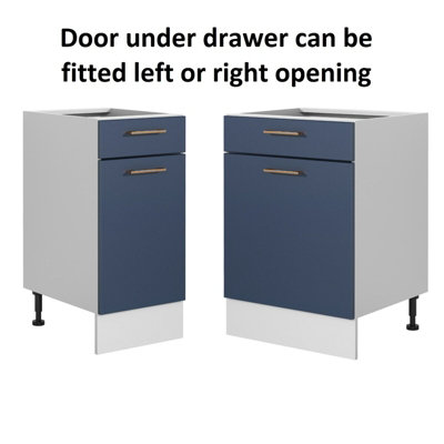 Kitchen Cabinet Set 300cm Navy Blue Base Wall Microwave Oven Housing 9 ...