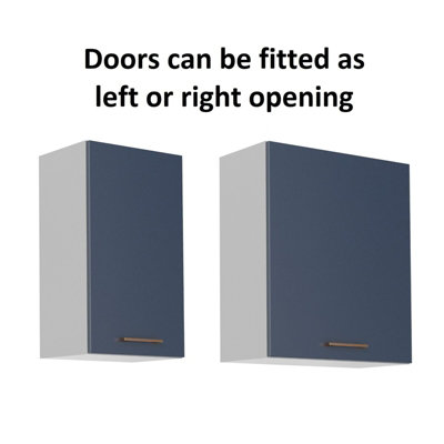 Kitchen Cabinet Set 300cm Navy Blue Base Wall Microwave Oven Housing 9 ...