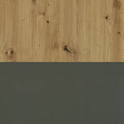 Kitchen Cabinet Set 6 Units 180cm Soft Close Oak / Dark Grey Storage Clara