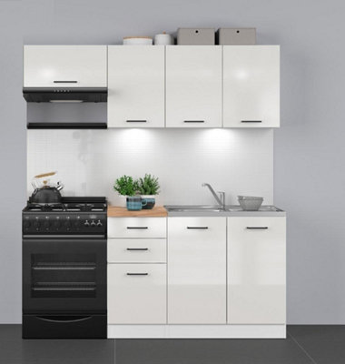 Kitchen Cabinets 5 Unit Fitted Package 180cm Set Complete Kitchenette ...