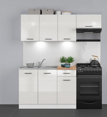 Kitchen Cabinets 5 Unit Set Wall Base Complete Cupboards Small 170cm ...