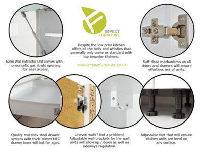 Kitchen Cabinets 8 Units Oven Housing Soft Close Modern Storage 240cm ...