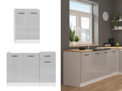 Kitchen Cabinets Fitted Package 7 Unit Set Complete Wall Base Cupboards ...
