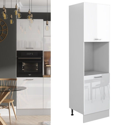 Kitchen Cabinets Set 12 Unit Tall Oven Housing Soft Close Modern White ...