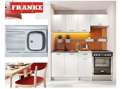 Kitchen Cabinets Set 5 Unit White Matt Cupboard Worktop Franke Sink ...