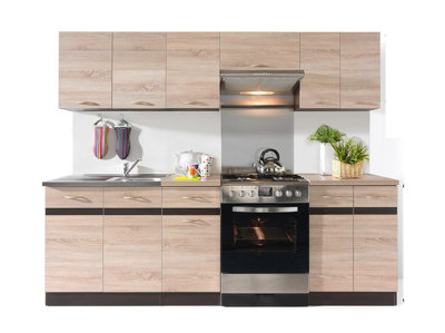 KITCHEN CABINETS SET 7 COMPLETE UNITS DIY 240CM SONOMA OAK WOODEN ...