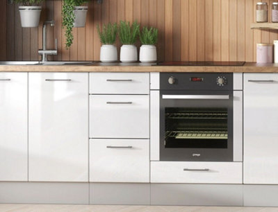 Kitchen Cargo Cabinet 200mm Base Unit Cupboard with Pull Out Basket 20cm Soft Close White Gloss