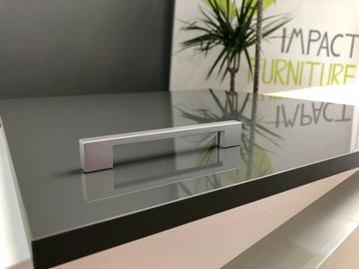 Kitchen Corner Unit Base Cabinet Cupboard L-Shape 900mm 90cm Grey Gloss ...