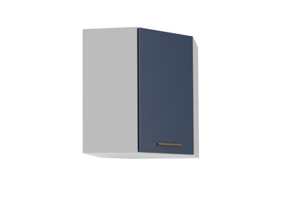 Kitchen Corner Wall Unit 600mm Cabinet Navy Blue Cupboard L Shape Storage Nora