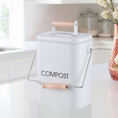 Kitchen Counter Compost Bin 3.5 Litre Compost Caddy Ventilated Small ...