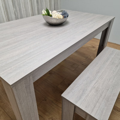 Kitchen Dining Table with 2 Benches,Dining room Table set, Dining Table ...