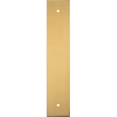 Kitchen Door Pull Handle Backplate - Satin Brass 200x40mm - 160mm Centres