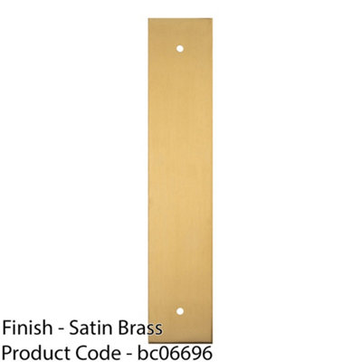 Kitchen Door Pull Handle Backplate - Satin Brass 200x40mm - 160mm Centres