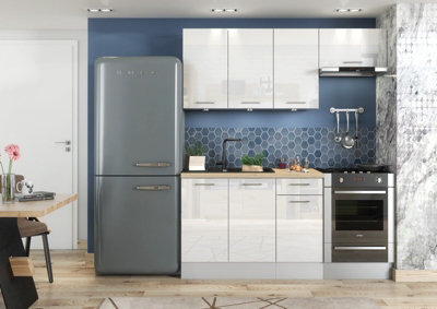 Kitchen Drawer Unit 400mm Base Cabinet White Gloss Cupboard Modern ...