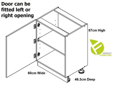 Kitchen Drawer Unit 600mm Cabinet Modern Cupboard White Gloss ...