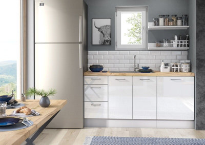 Kitchen Drawer Unit 600mm Cabinet Modern Cupboard White Gloss ...