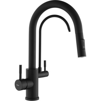 KITCHEN FAUCET FRESH BLACK,Spout range 180 degree